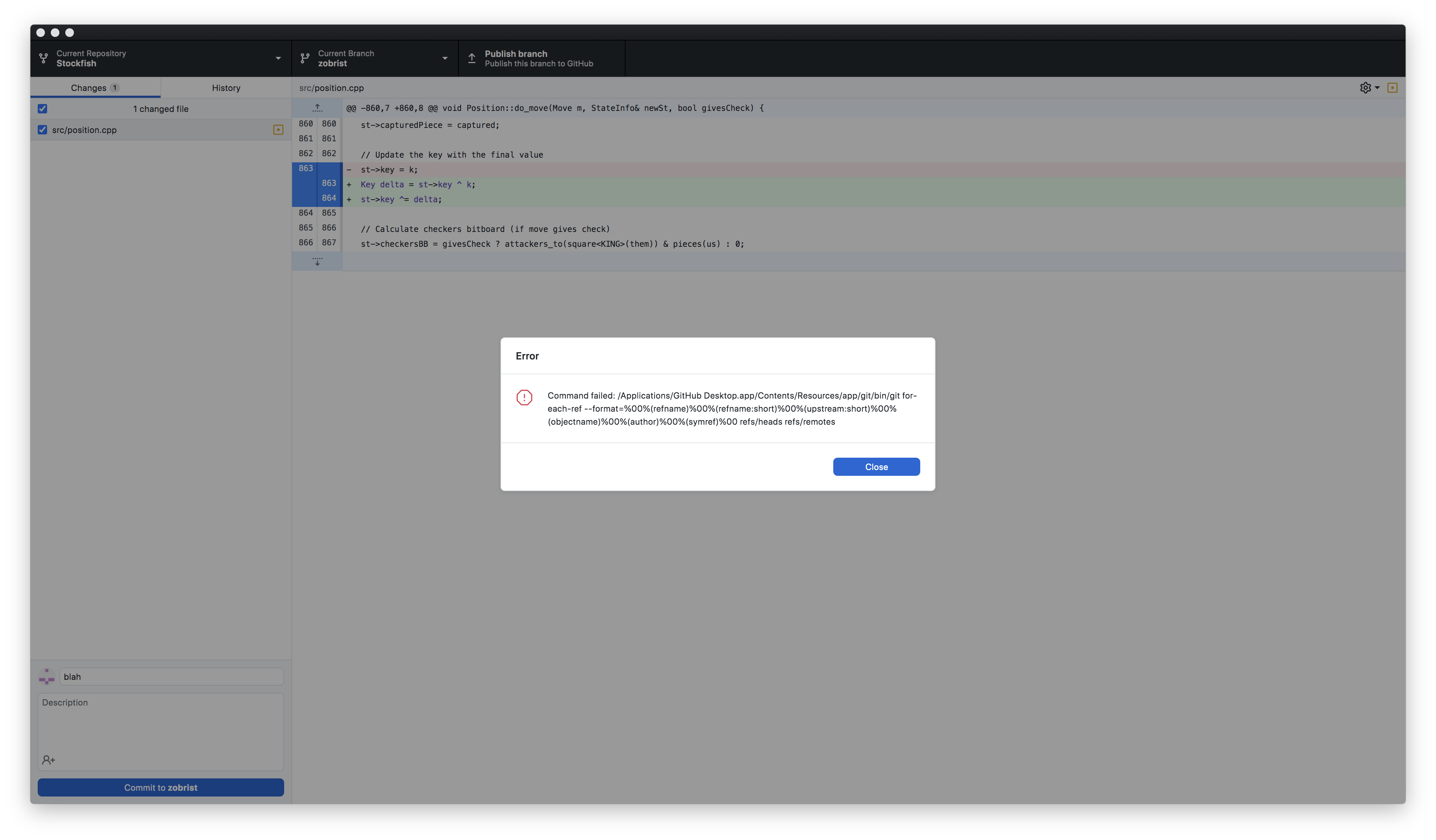 Command Failed Dialog In Github Desktop Mac · Issue 14098 · Desktopdesktop · Github 