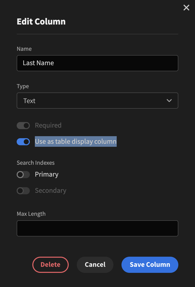 Cant change column's " Use as table display column" · Budibase budibase · Discussion #9538 · GitHub