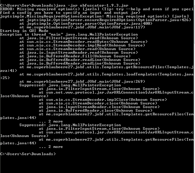 Obfuscator Run Error · Issue #99 · superblaubeere27/obfuscator · GitHub