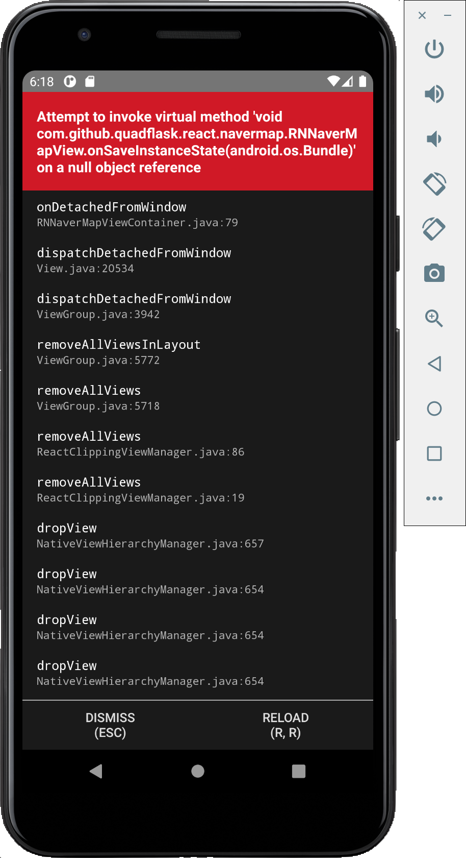 [Android] 뒤로 가기를 누른 후 null object reference 에러가 발생합니다. · Issue #98 · QuadFlask/react-native ...