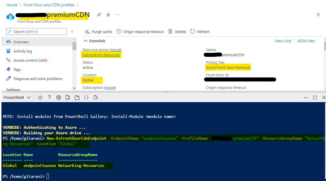 Need documentation on managing Azure Front Door Premium via CLI and PowerShell · Issue #94399 ...