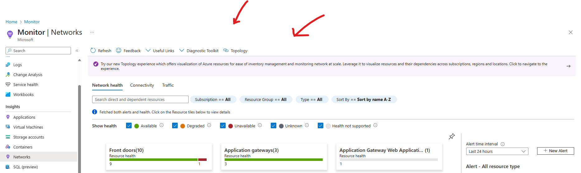 How to disable new Network Watcher Topology view? · Issue #114857 · MicrosoftDocs/azure-docs ...