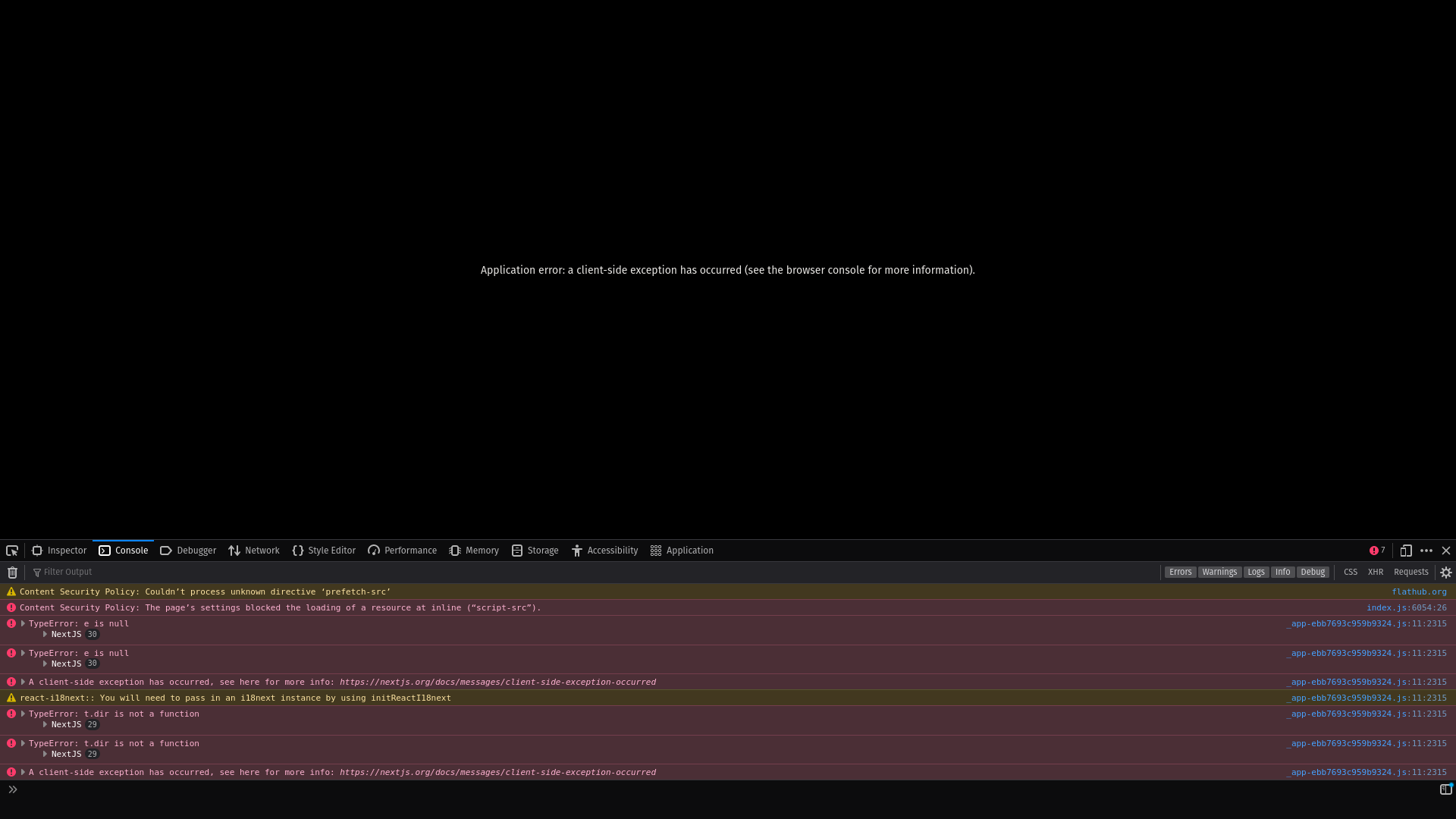 Site goes blank after login with GitHub (Firefox) · Issue #1415 · flathub-infra/website · GitHub