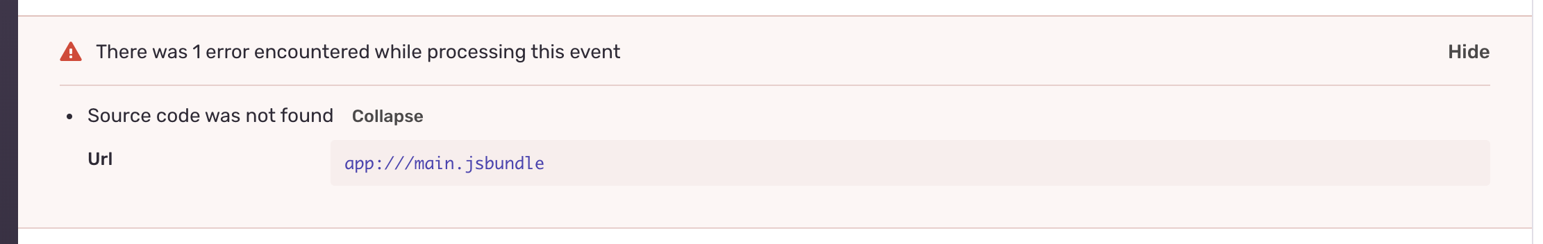 Source Code Was Not Found When Processing Event · Issue 712