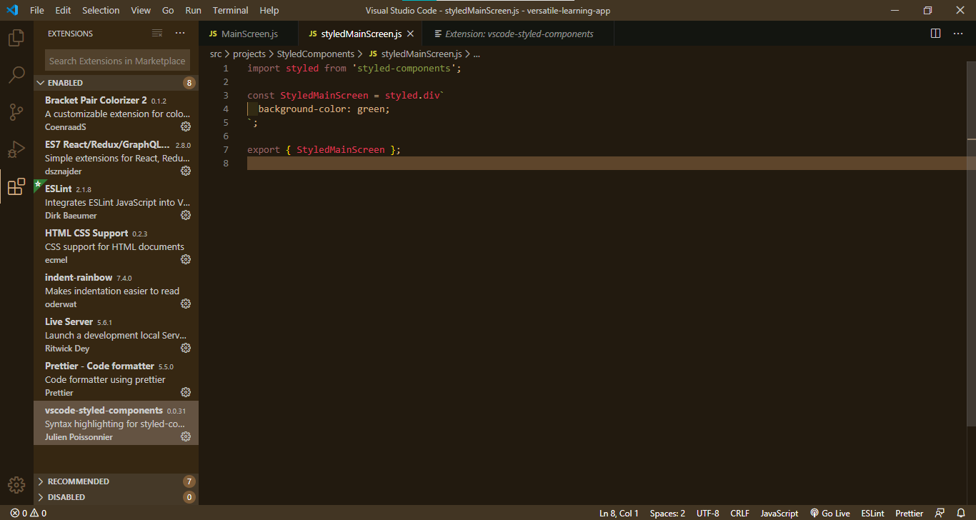 Plugin doesnt work for me at all · Issue #242 · styled-components/vscode-styled-components · GitHub