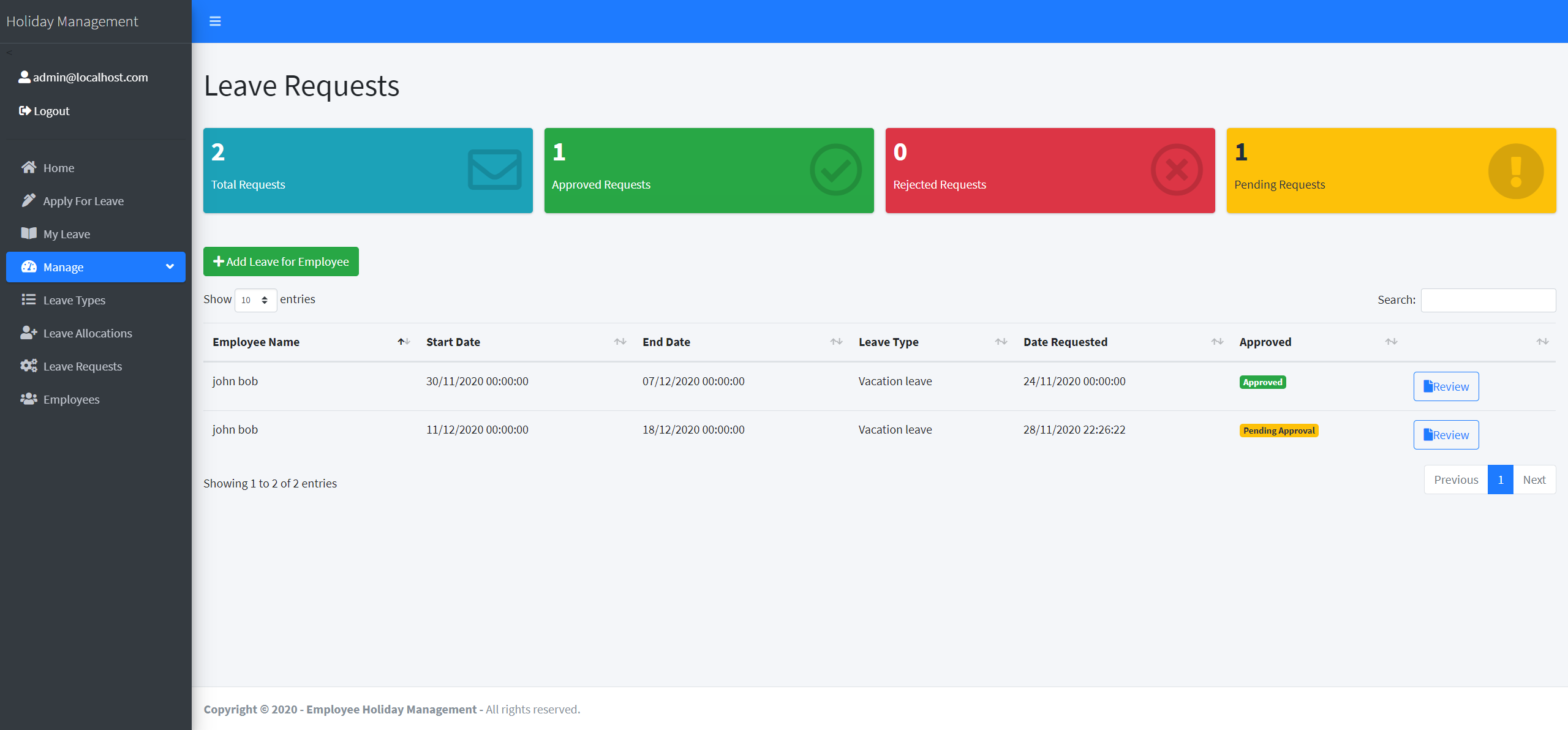 GitHub - dhillon64/.Net-Core-Employee-Holiday-Management-System: I ...
