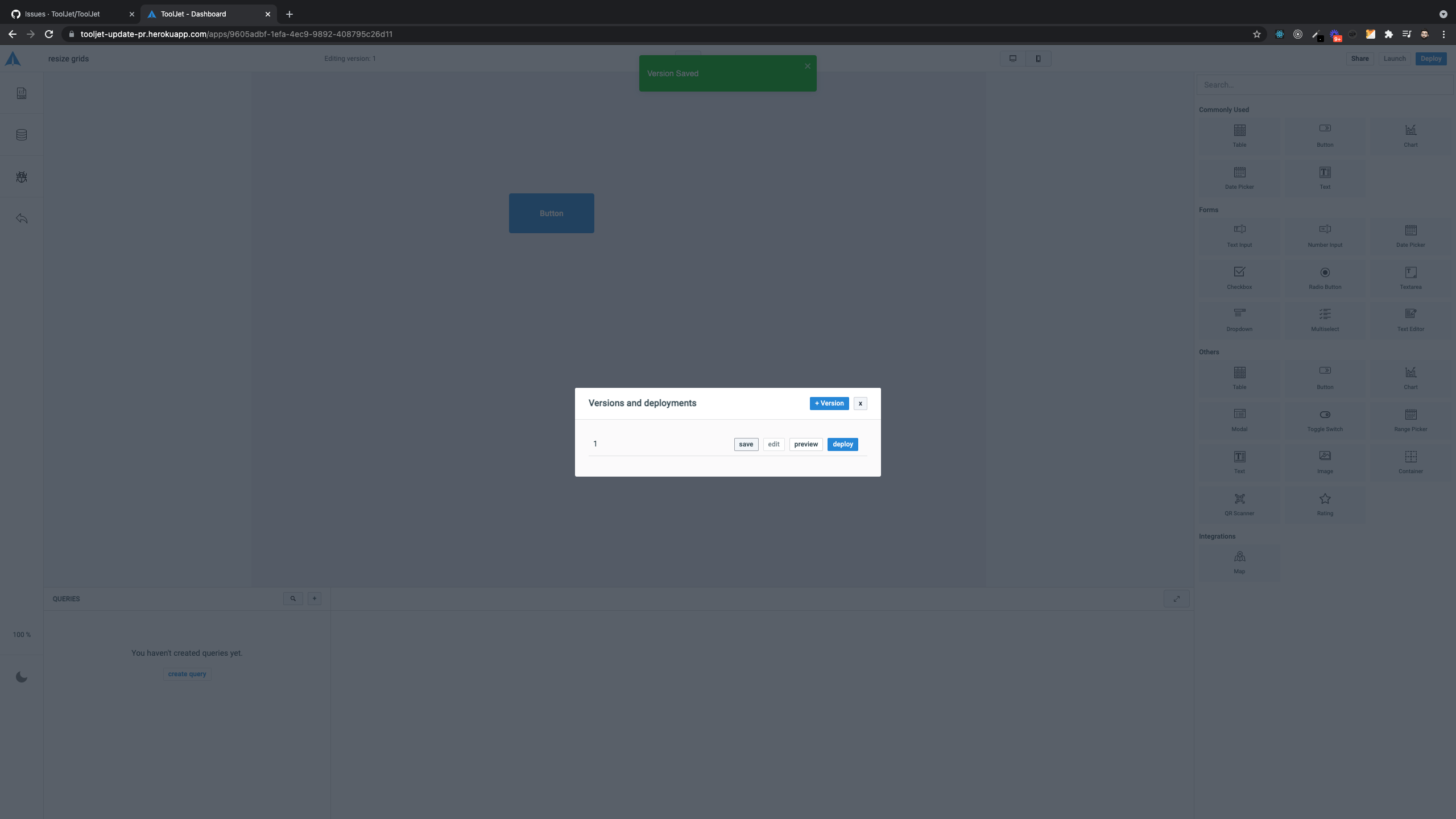 Toast alert for saving and preview apps · Issue #759 · ToolJet/ToolJet ...