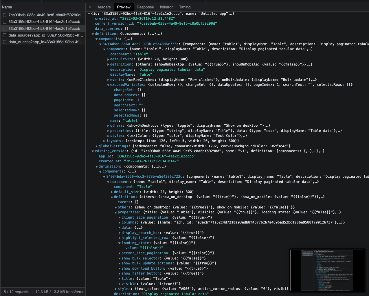On realising an app: Edited version's component definition's schema ...
