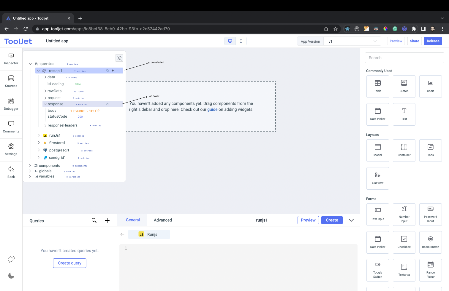 [improvement] A New Ui For The Sidebar Inspector Popup · Issue 2788 · Tooljet Tooljet · Github
