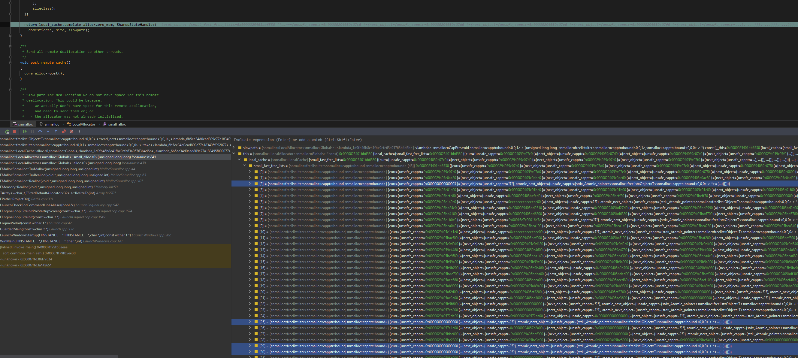 Free list corruption during random allocations trying to use as Unreal Engine allocator · Issue ...