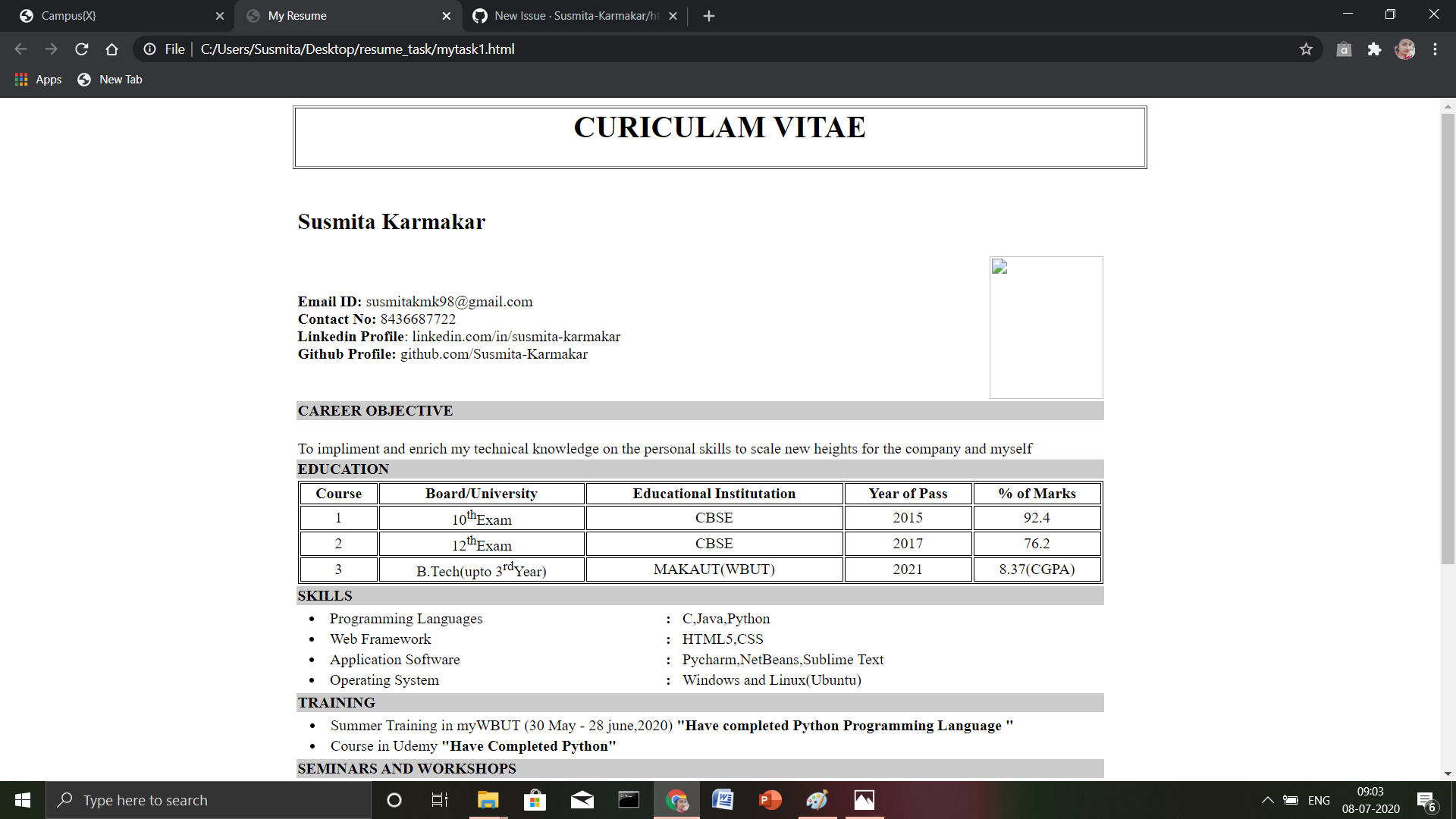 GitHub - Susmita-Karmakar/html-task1: Resume