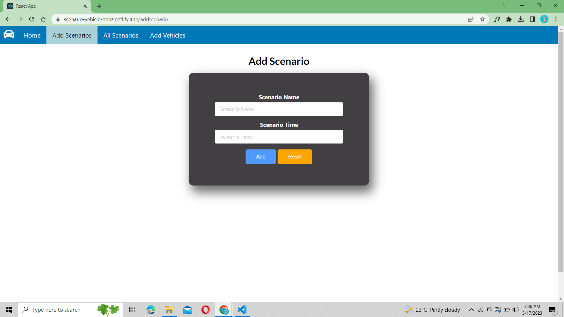 GitHub - DebasmitaMallick/Scenario-Vehicle-Application_React: An end-to ...