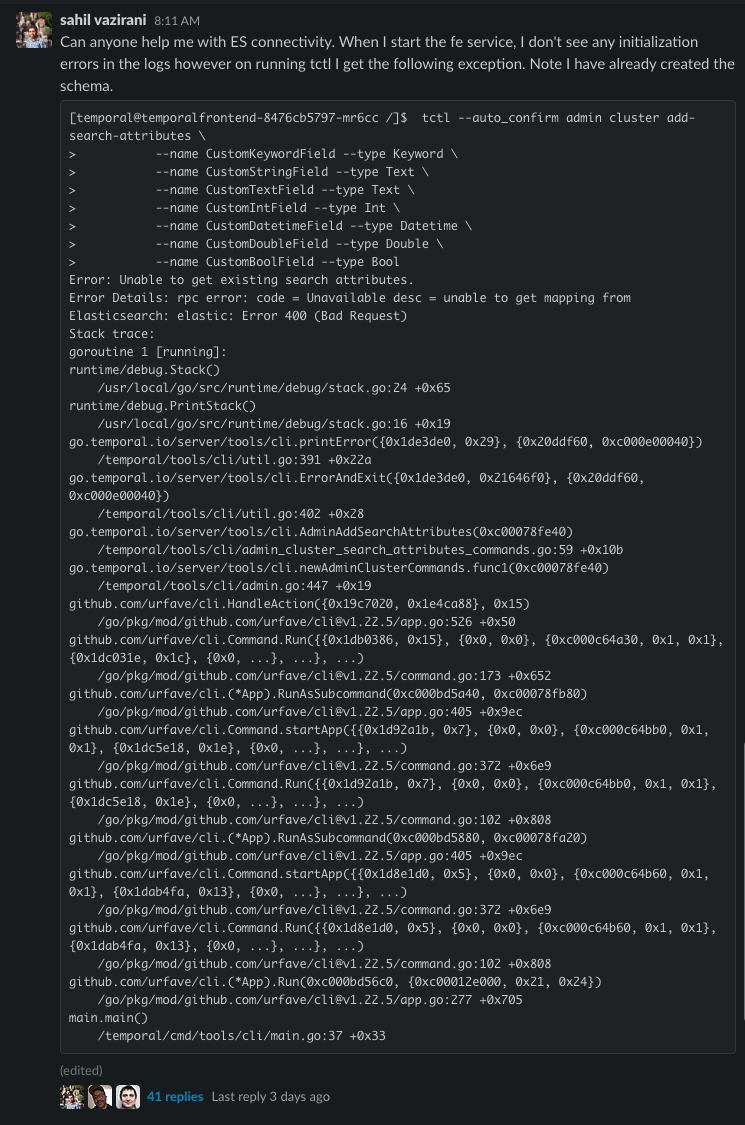 Extract troubleshooting info for ES · Issue #842 · temporalio/documentation · GitHub