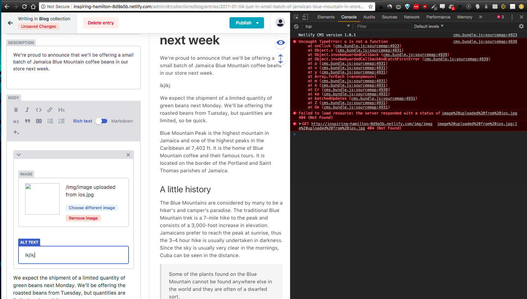 Image upload broken on basic demo · Issue #924 · decaporg/decap-cms · GitHub