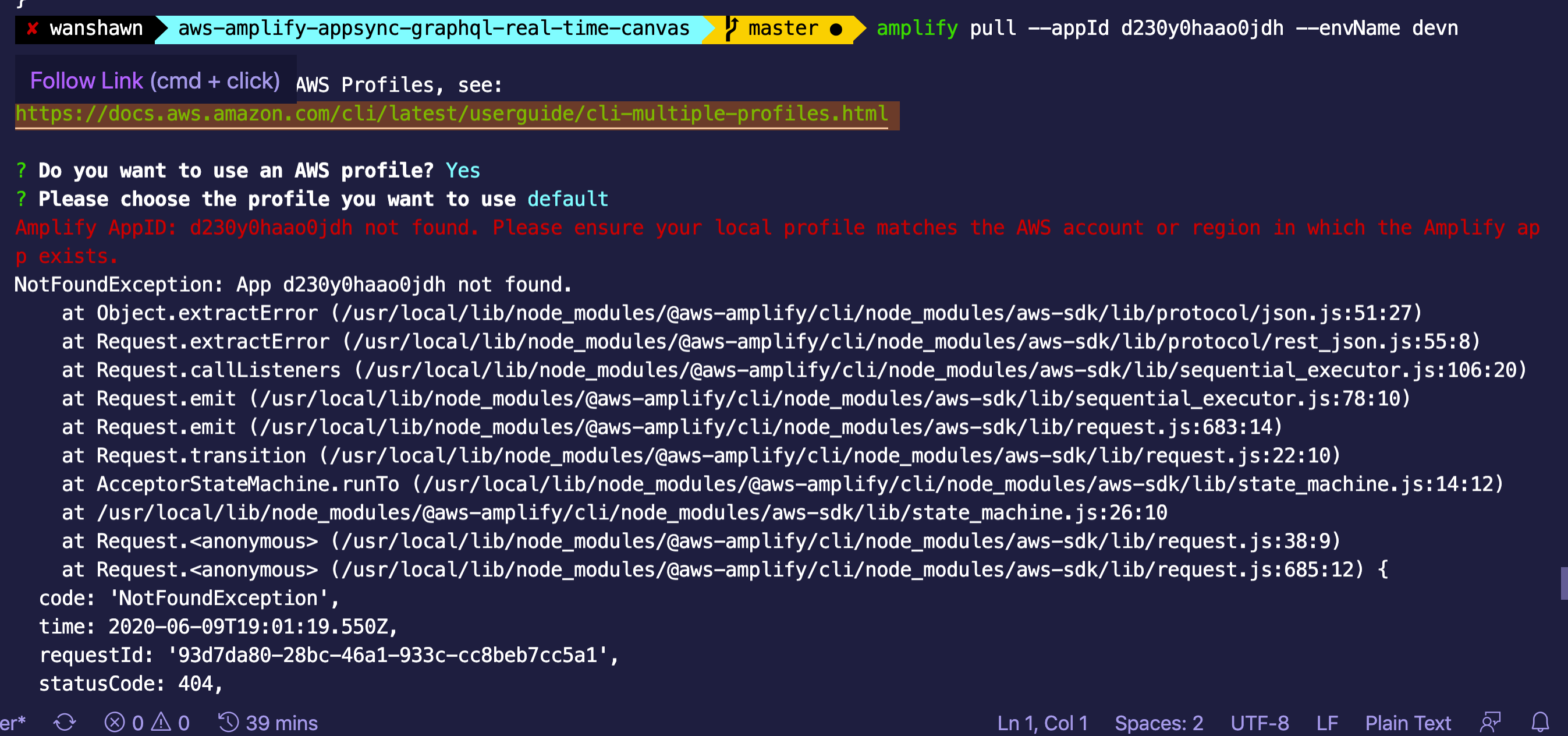 [request] better errors when `amplify pull` can't find an app · Issue ...