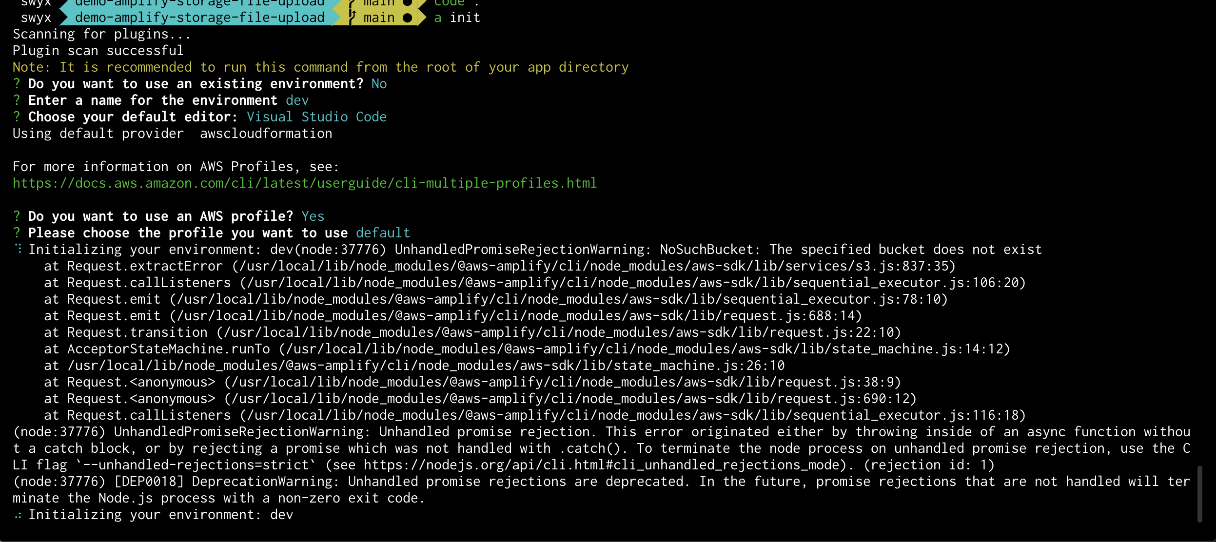 Respect Ctrlc During `amplify Init` Or `amplify Push` · Issue 5666 · Aws Amplifyamplify Cli 3869