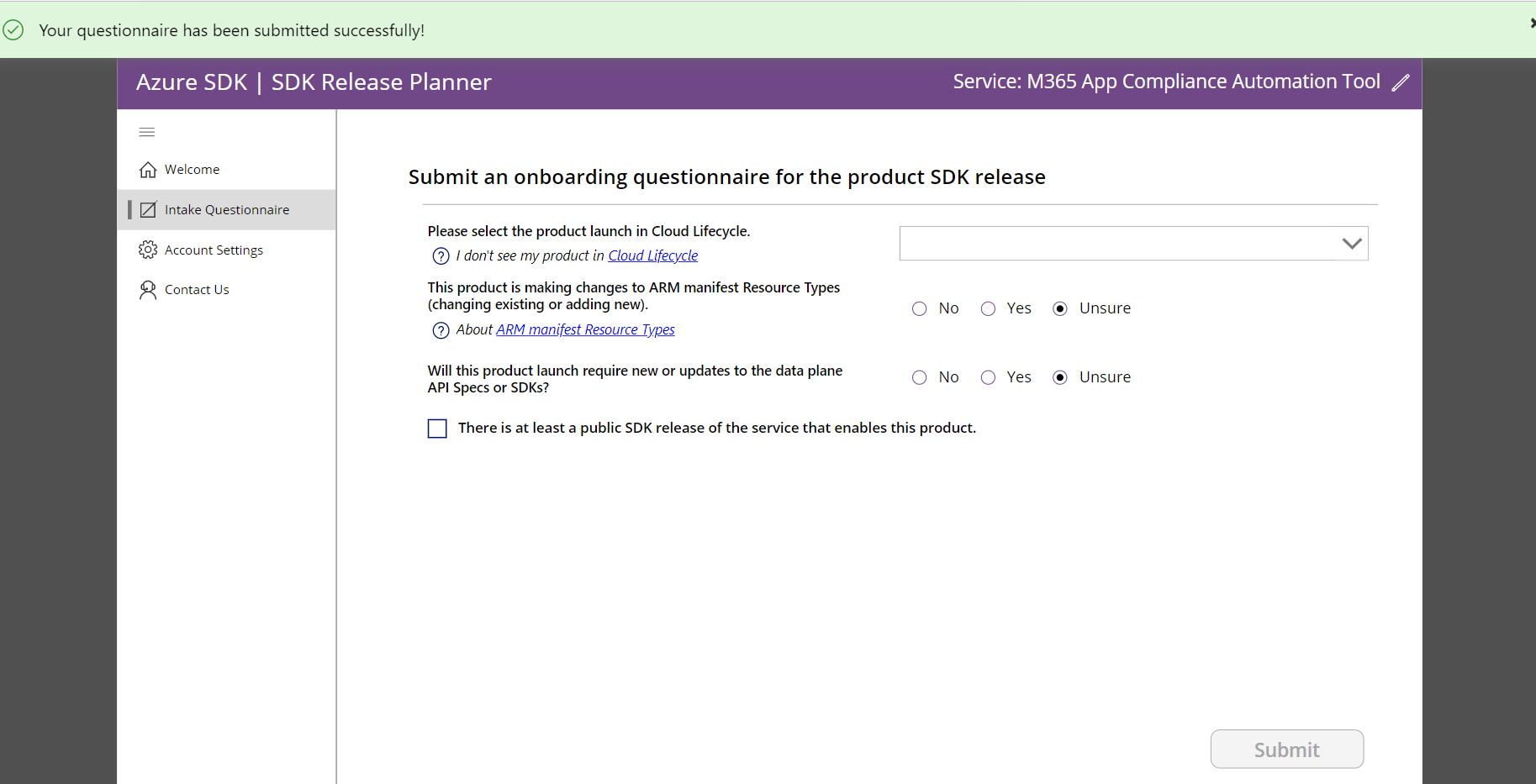 Error: Intake Questionnaire for App Compliance Automation Tool for Microsoft 365 · Issue #4506 ...