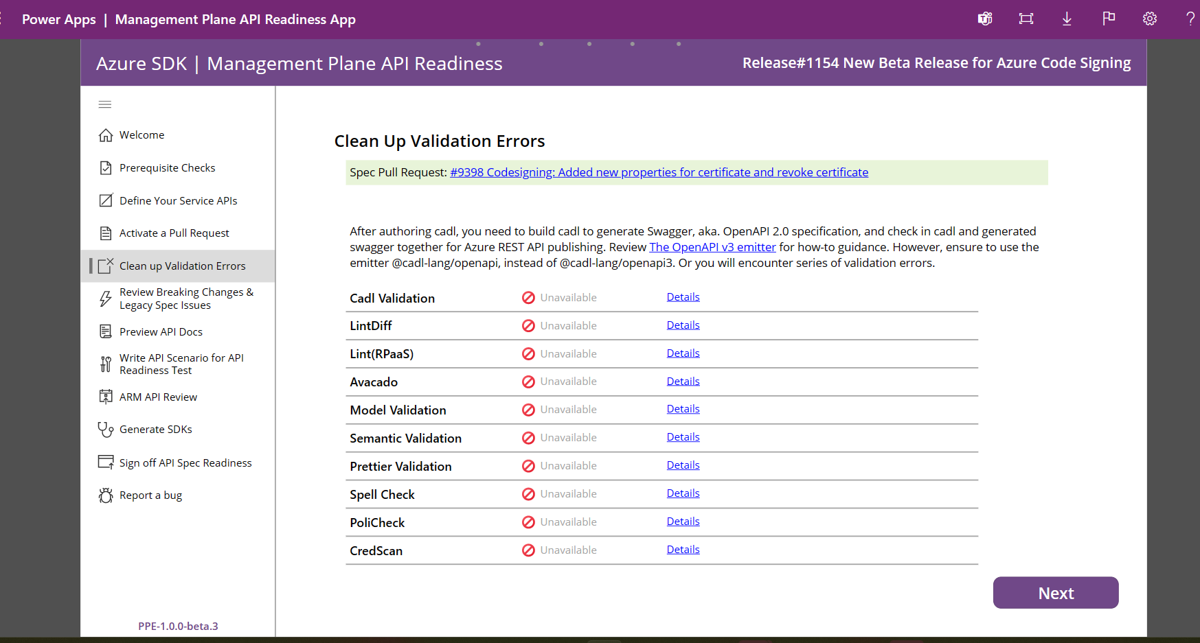 Cleanup Validation Errors Management Plane Api Readiness No Data Shows Up After Pr