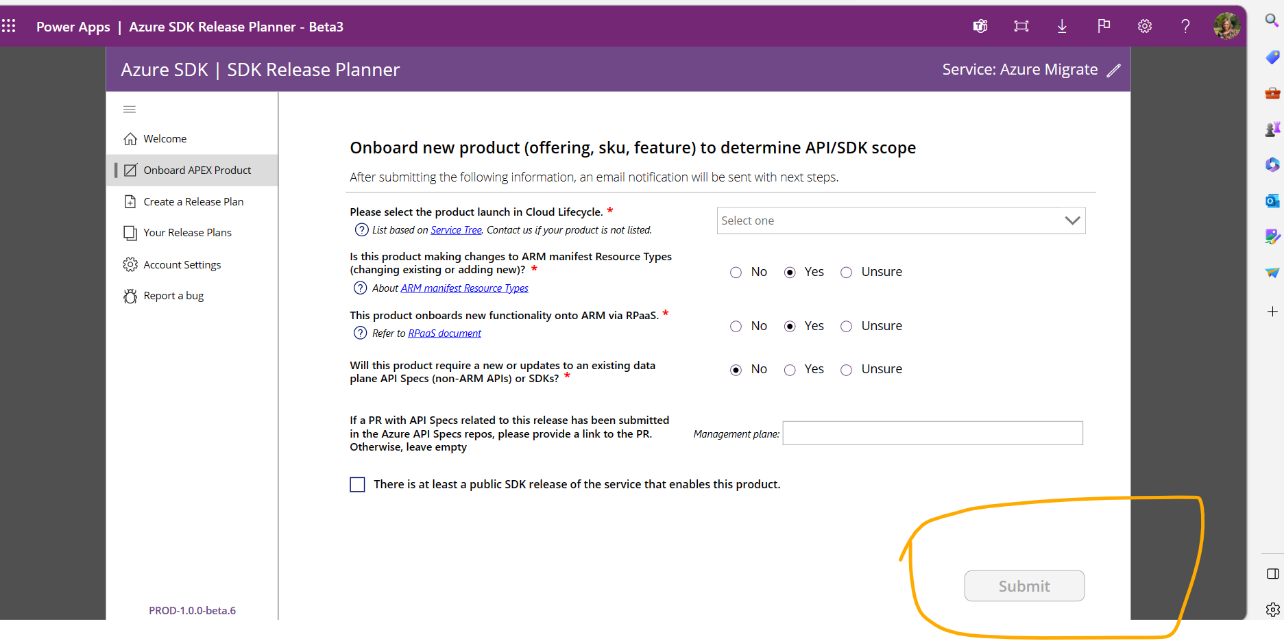 Can no longer submit onboarding for a service with no product · Issue #6020 · Azure/azure-sdk ...