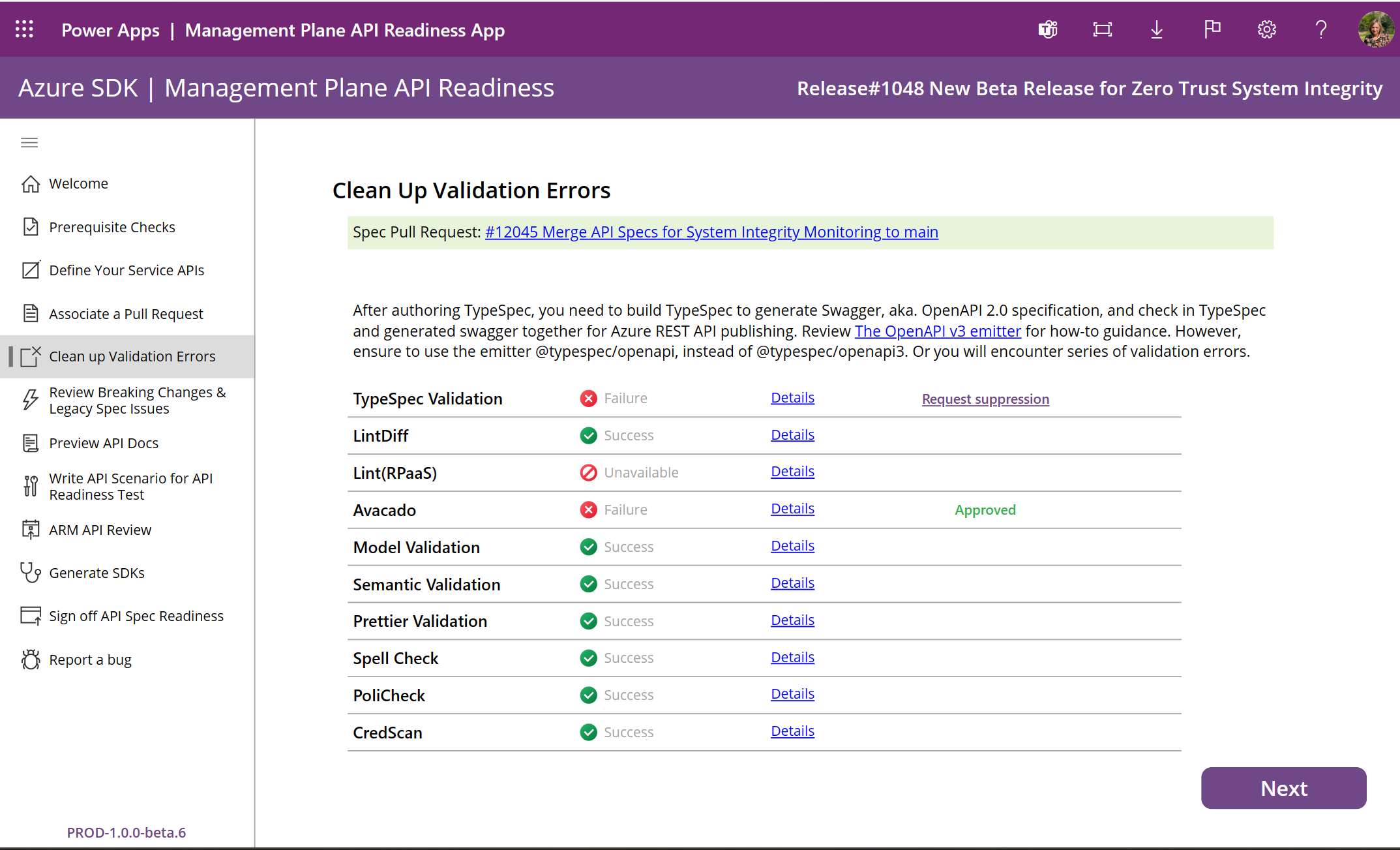 Release planner - Breaking change suppression request is not showing any status · Issue #5961 ...