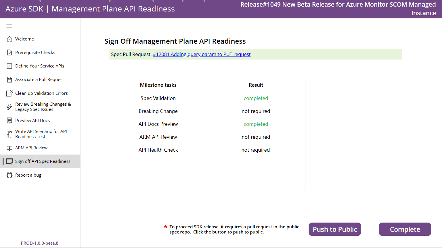 [Breaking Change] shows as Failed but Signoff API Spec Readiness shows as not required · Issue ...