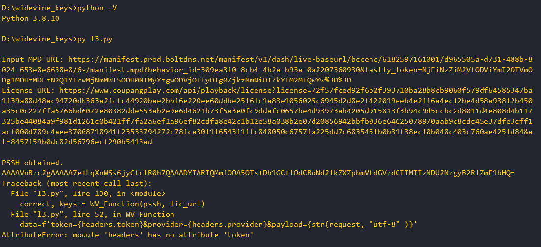 sometimes working? sometimes not working! · Issue #23 · medvm/widevine_keys · GitHub