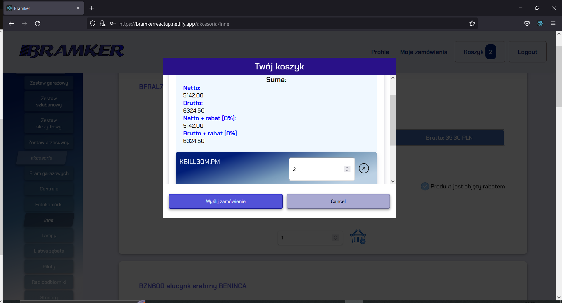 GitHub - Kinga-Jaworska/BramkerReactApp: Web shop/priceList application for user/admin