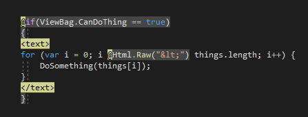 Razor Misinterprets JavaScript