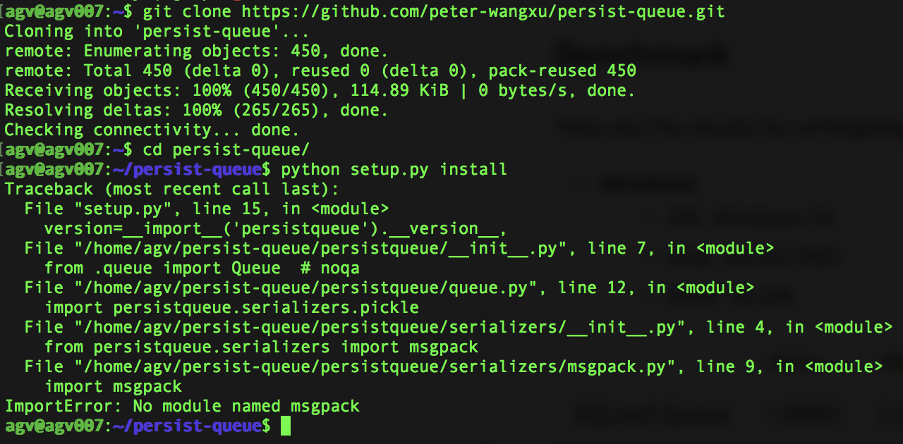 msgpack does not get installed · Issue #105 · peter-wangxu/persist-queue · GitHub