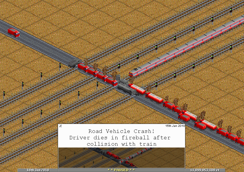 [Bug]: Wrecks of vehicles left at level crossings cause an avalanche of further accidents ...
