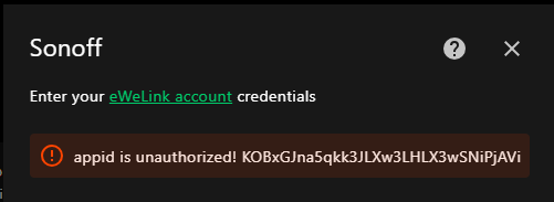 Appid is unauthorized! Error. · Issue #1201 · AlexxIT/SonoffLAN · GitHub