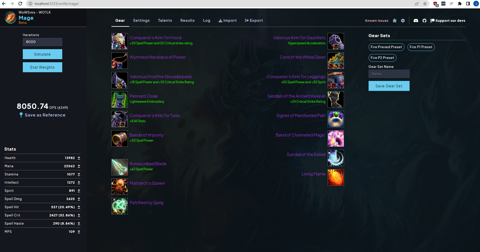 Frostfire Mage Sim discrepency Desktop vs Web · Issue #2820 · wowsims ...