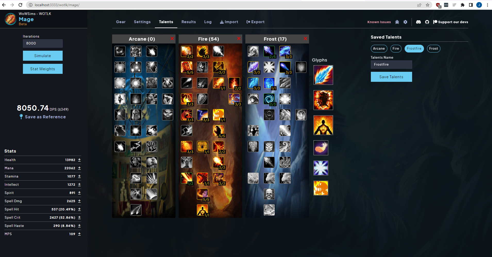 Frostfire Mage Sim discrepency Desktop vs Web · Issue #2820 · wowsims ...