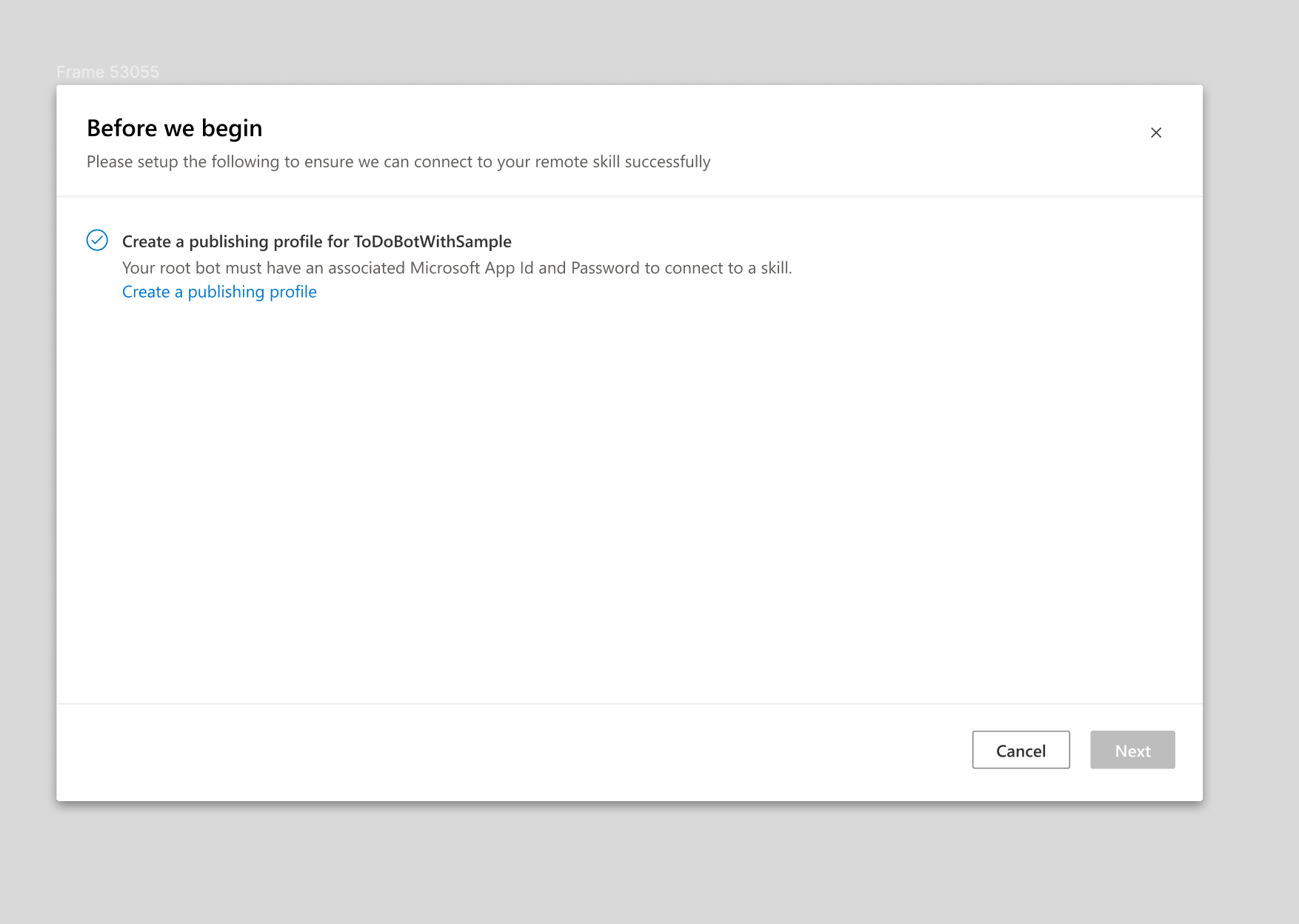 Connecting a remote skill to a (local) bot doesn't warn me that I don't have an AppId/Password ...