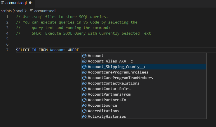 Auto Completion missing available fields after SELECT · Issue #1886 · forcedotcom/salesforcedx ...