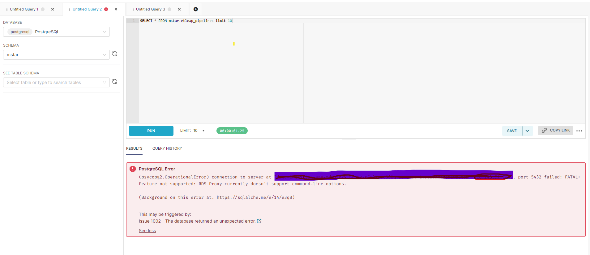 RDS Proxy Connection Error with Command-Line Options in SQL Lab · Issue #24684 · apache/superset ...