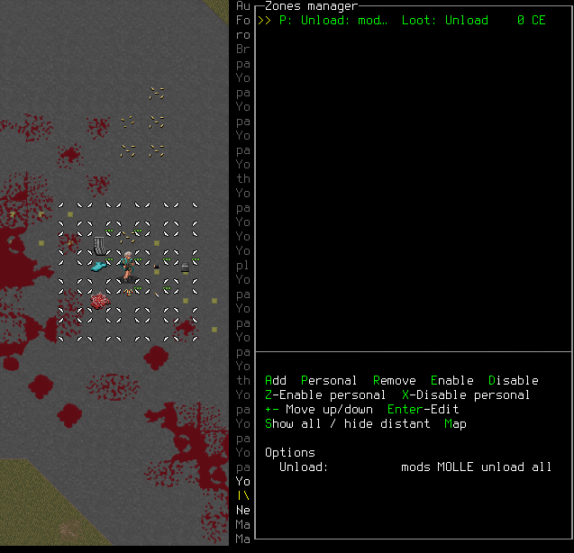 Unloading zone with `mods` is interrupted when it unload the gunmod ...