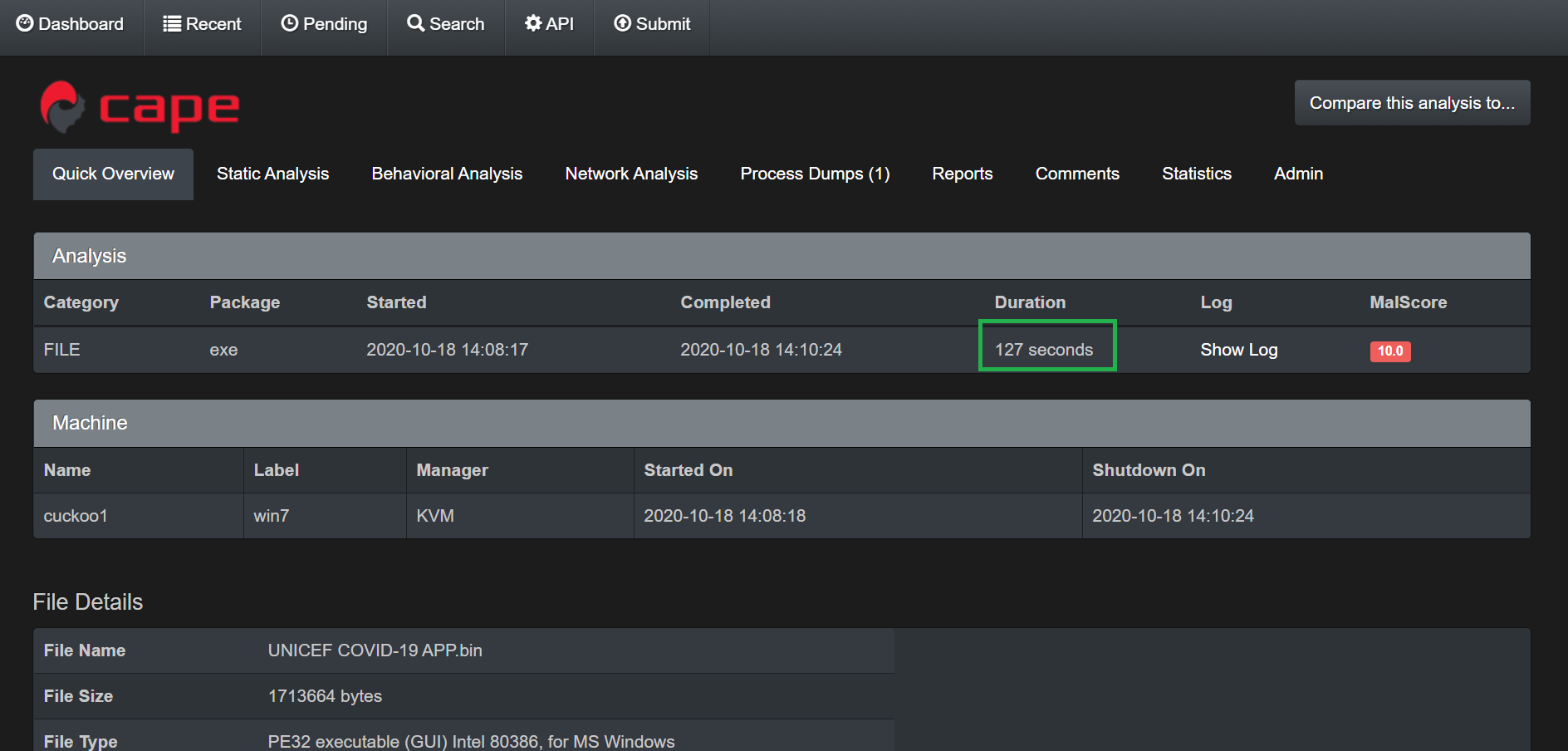 Analysis times fail · Issue #325 · kevoreilly/CAPEv2 · GitHub