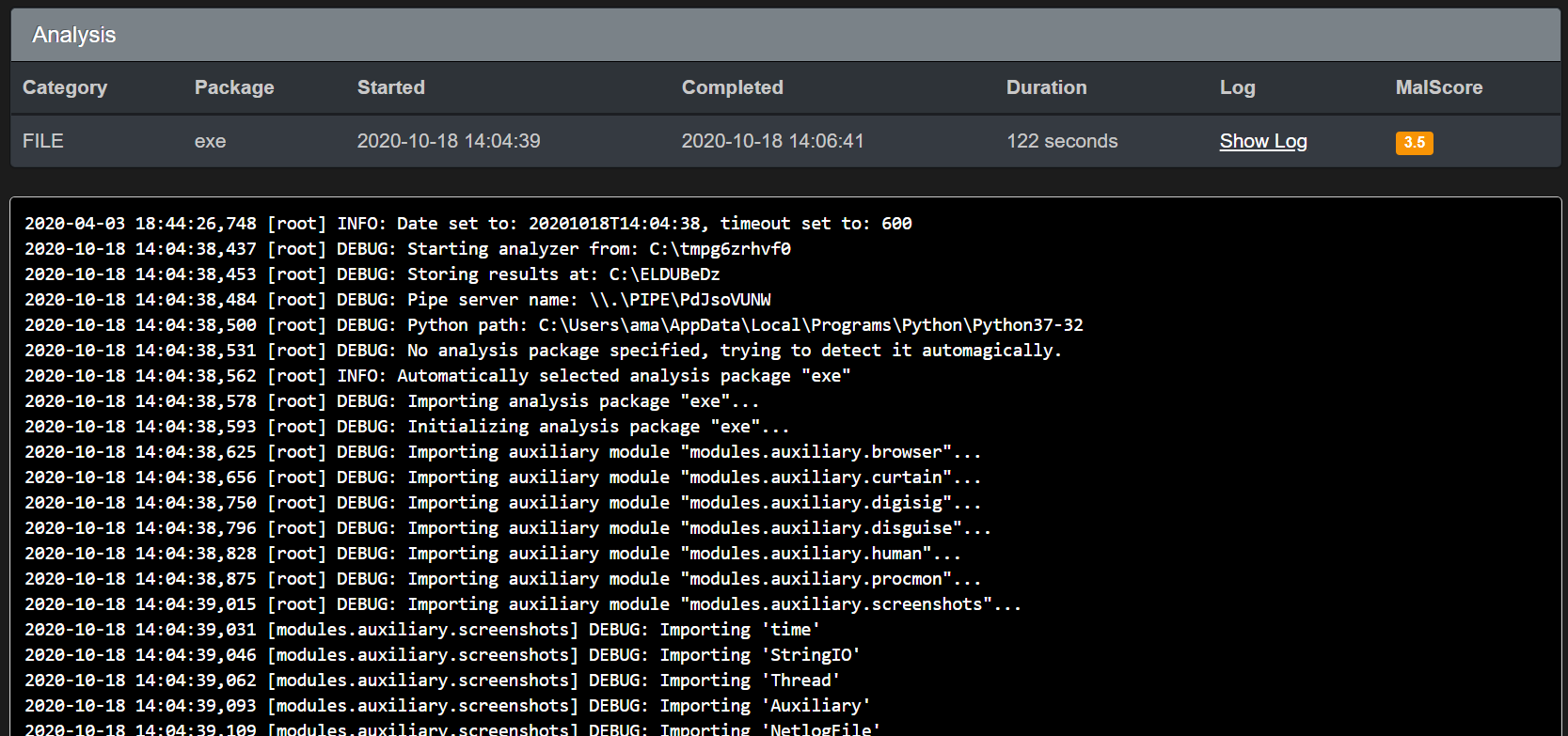 Analysis times fail · Issue #325 · kevoreilly/CAPEv2 · GitHub