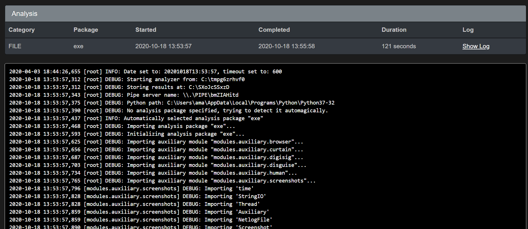 Analysis times fail · Issue #325 · kevoreilly/CAPEv2 · GitHub