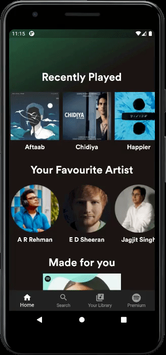 GitHub - prakash-434/spotify_clone: A spotify clone in Flutter.