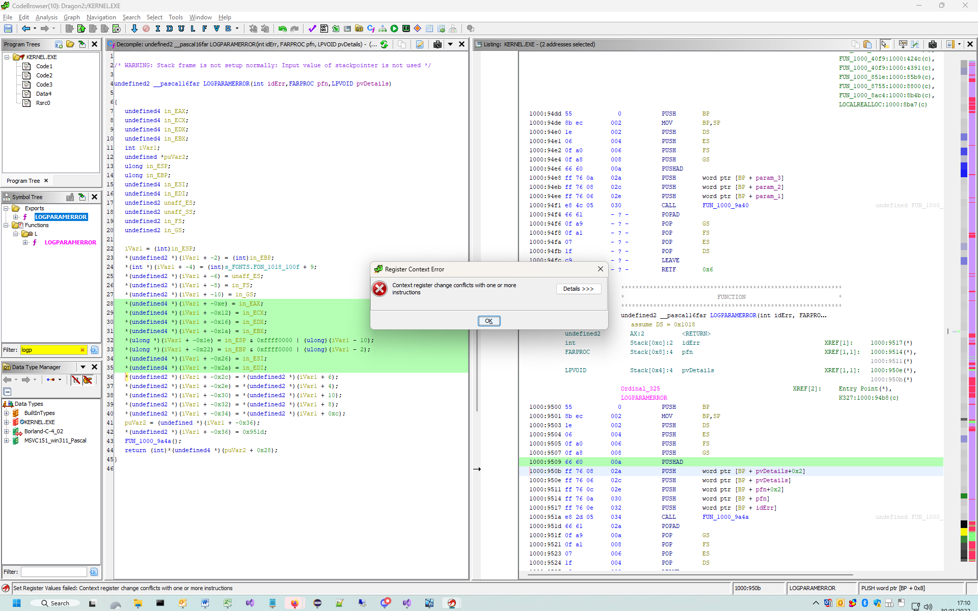 Need ability to distinguish between 16- and 32- bit disassembly to RE Windows 3.X protected-mode ...