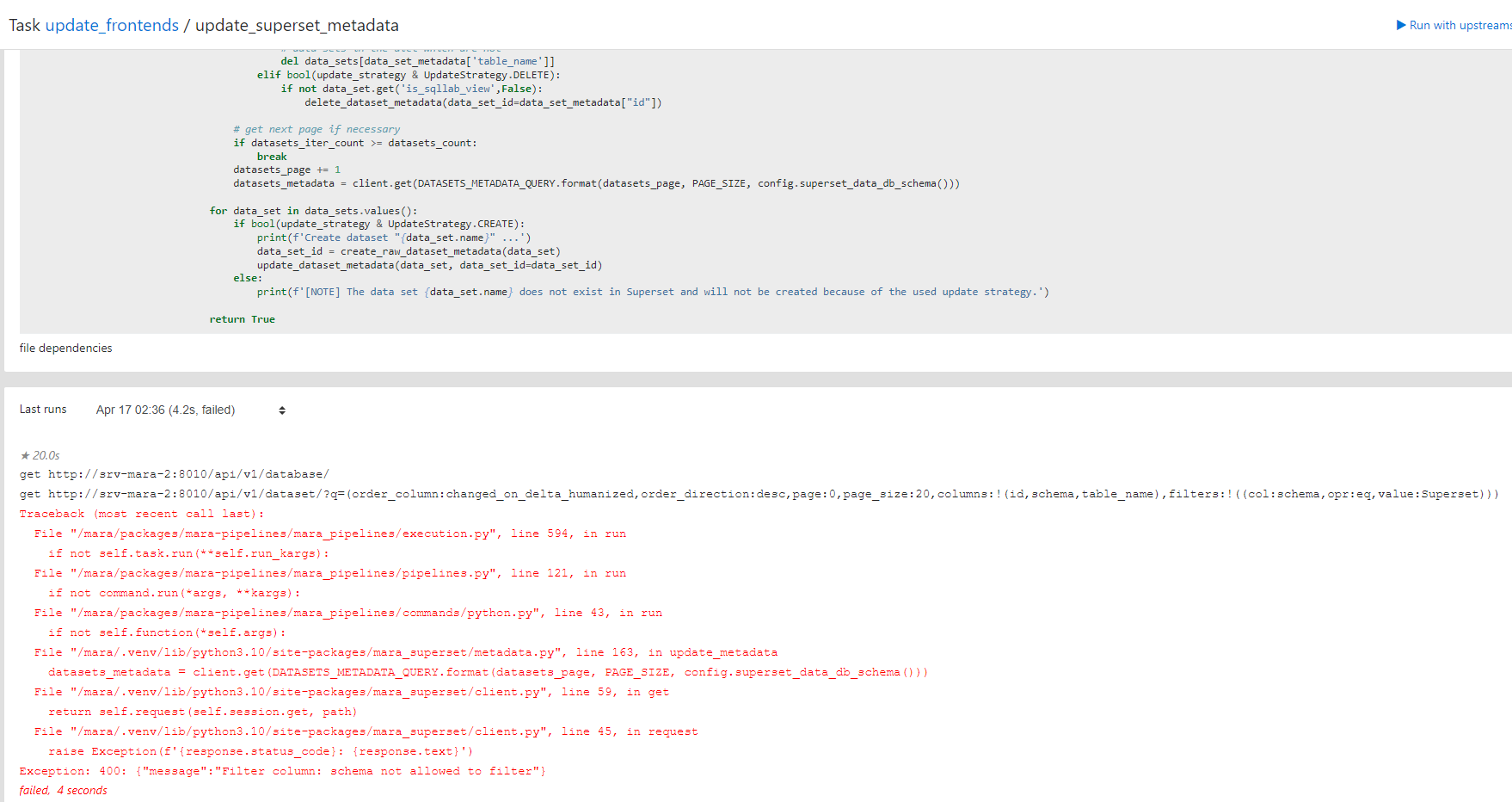 update_metadata crash after upgrade to superset 2.0 · Issue #2 · mara/mara-superset · GitHub