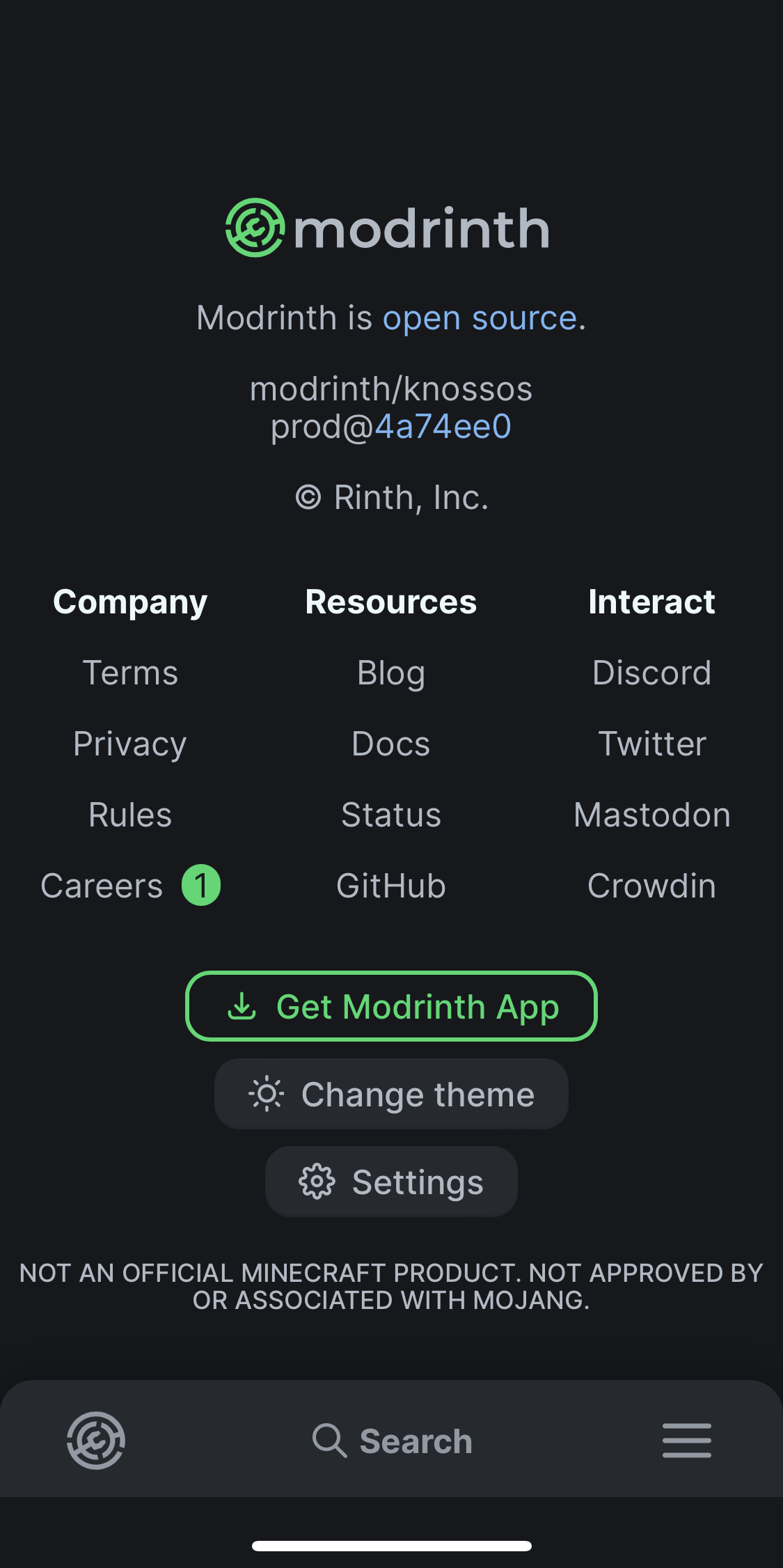 [Bug] Mobile “action” bar too high IOS · Issue #1420 · modrinth/knossos · GitHub
