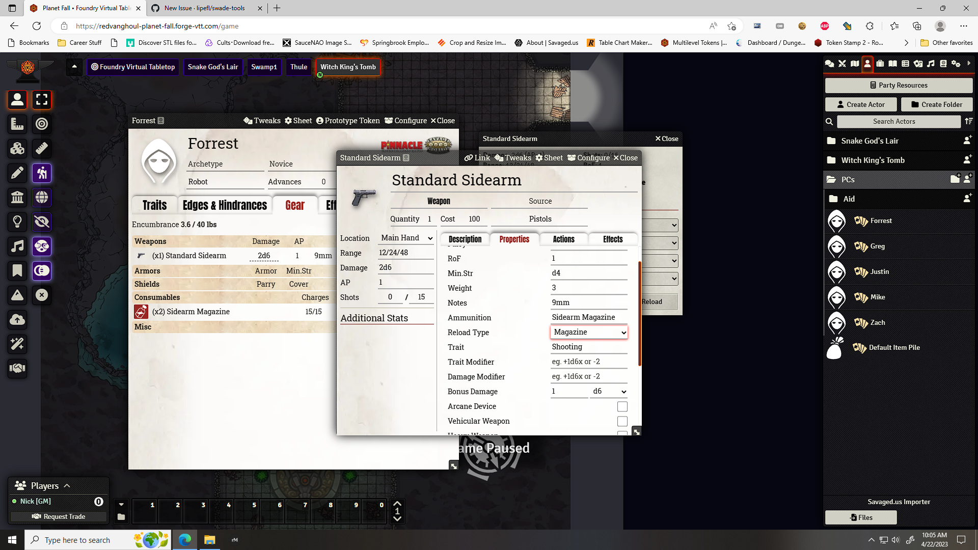 Reload Magazine Not Functioning · Issue #217 · lipefl/swade-tools · GitHub