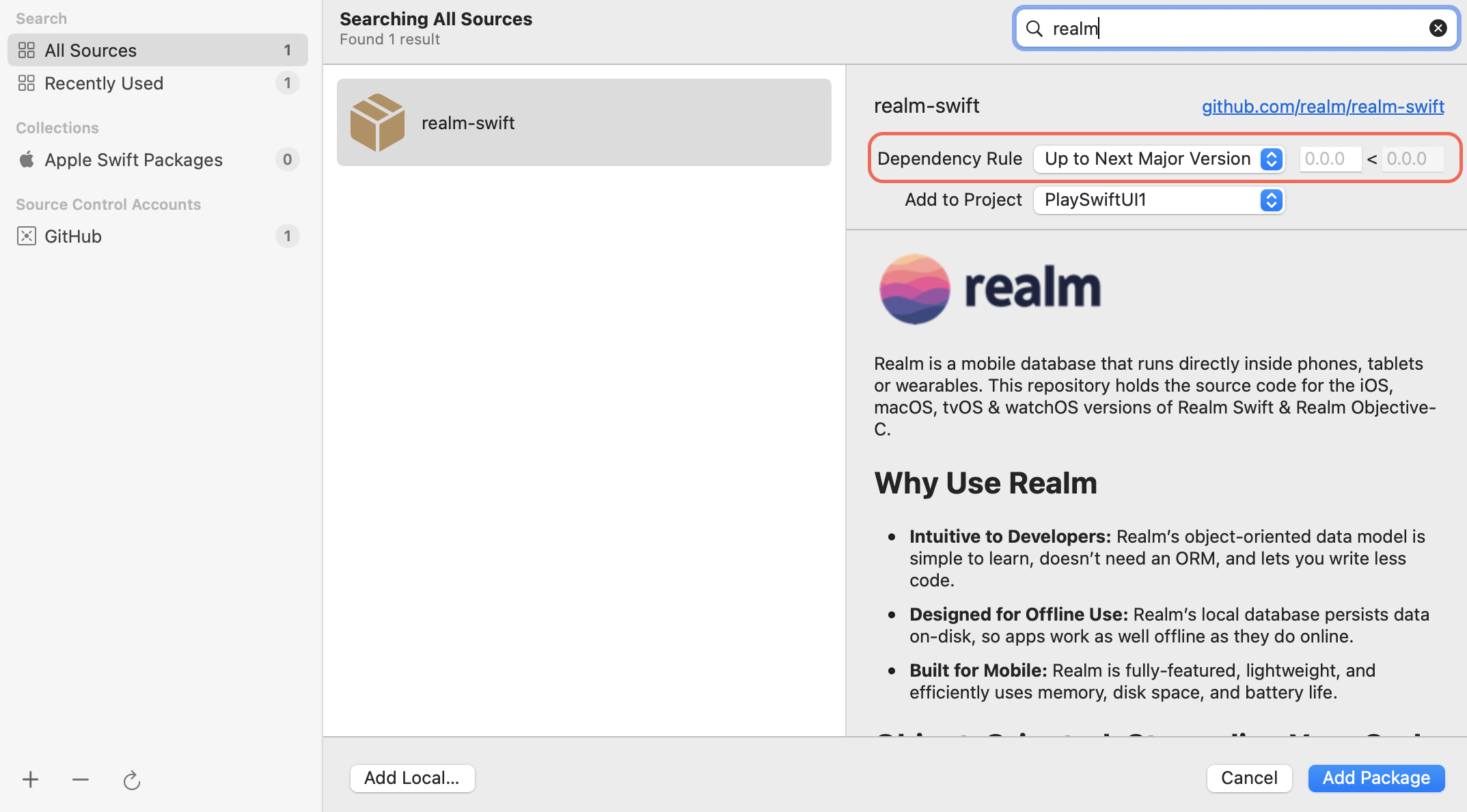 Xcode Spm Up To Next Mejor Version Doesnt Work · Issue 7683 · Realmrealm Swift · Github