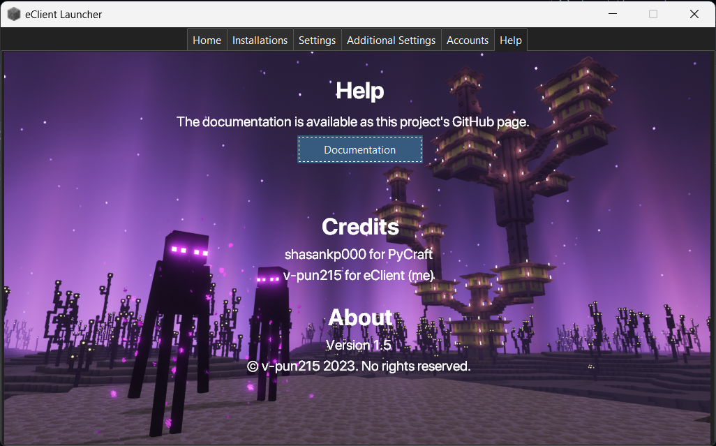 GitHub - v-pun215/eClient: A Minecraft launcher written in Python (Tkinter)