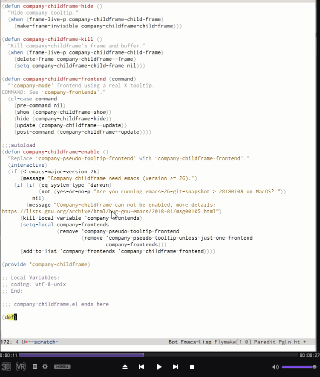 Suggest: Add a frontend based child-frame feature of emacs 26 · Issue ...