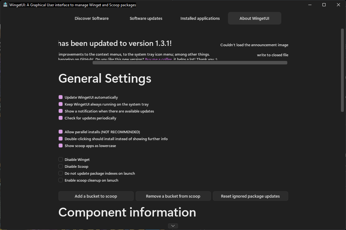 Bug: Flickering icon in the About section - or completely unable to load (causes glitches ...