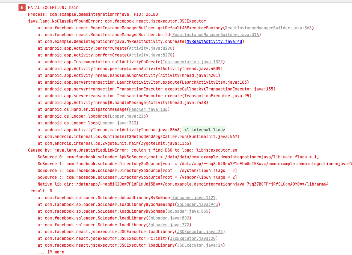 ReactInstanceManager.builder() causing a crash on the second time ...